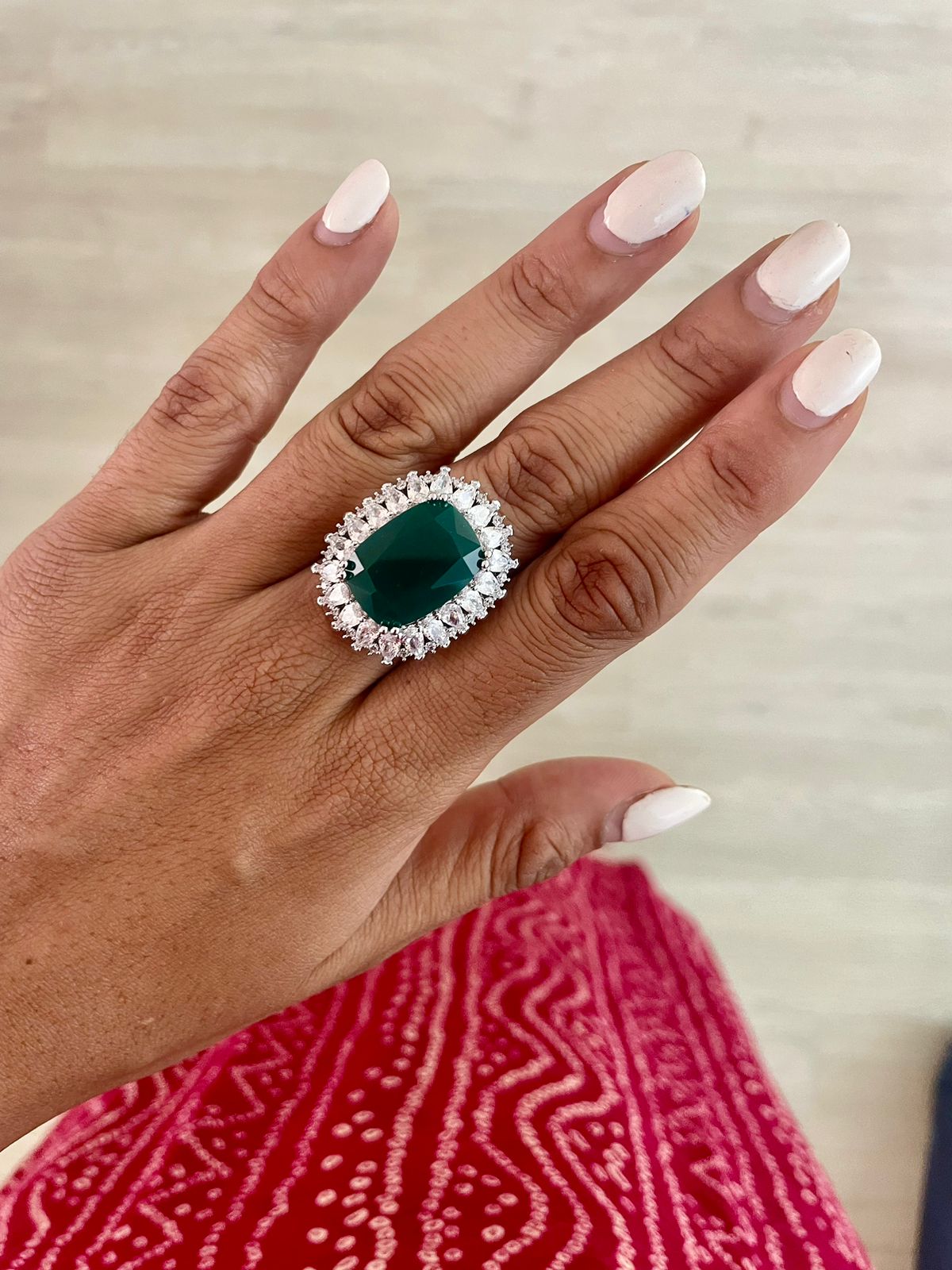 Elliptical Emerald Dimonte Ring – PRERTO E-COMMERCE PRIVATE LIMITED