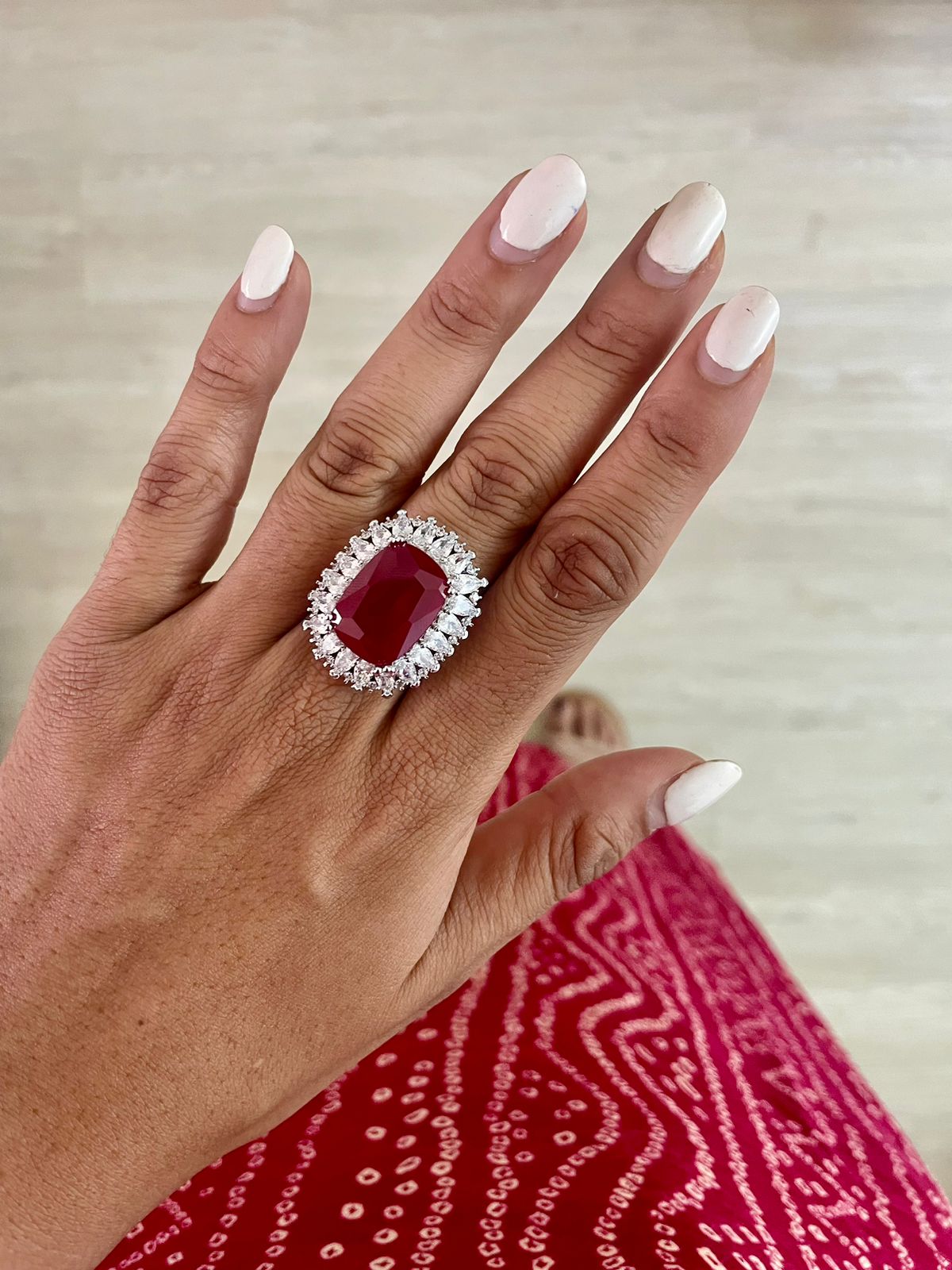 Elliptical Ruby Dimonte Ring – PRERTO E-COMMERCE PRIVATE LIMITED