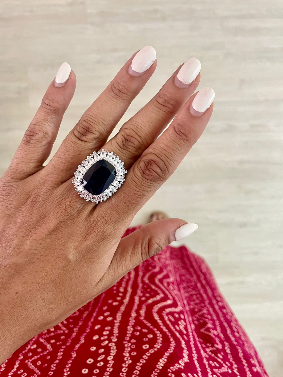 Elliptical Sapphire Dimonte Ring – PRERTO E-COMMERCE PRIVATE LIMITED