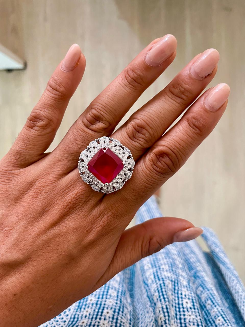 Square Ruby Dimonte Ring – PRERTO E-COMMERCE PRIVATE LIMITED