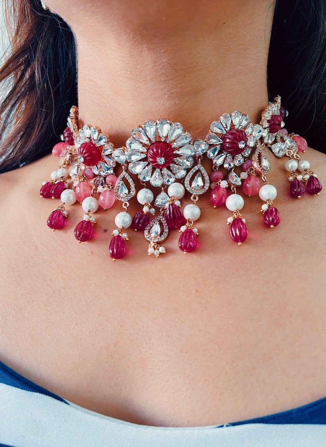 Sicily Diamond Pearl Necklace – PRERTO E-COMMERCE PRIVATE LIMITED